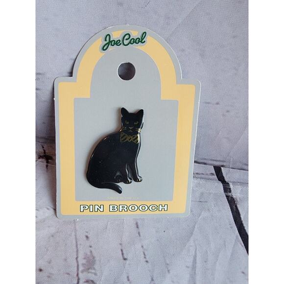 Unbranded | Jewelry | Joe Cool Black Cat Wgold Tone Bowtie And Face Pin ...